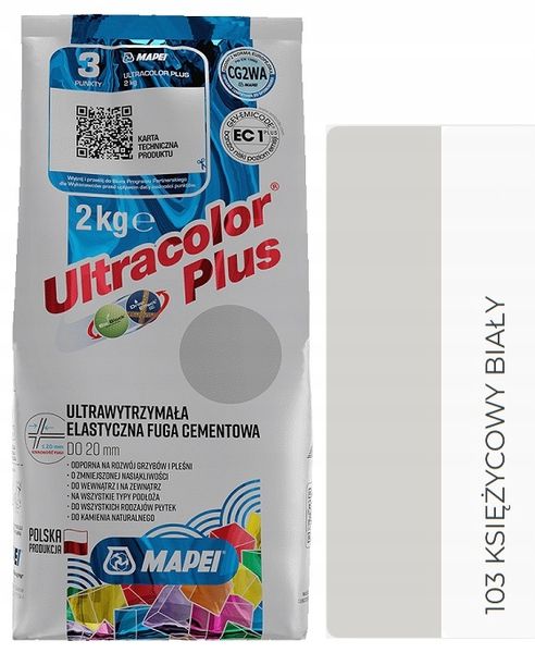 MAPEI FUGA Ultracolor Plus 103 KSIĘŻYCOWY BIAŁY 2kg - Arena.pl