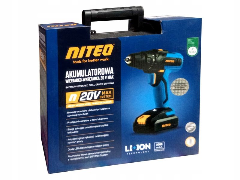 Kup Akumulatorowa wkrętarka NITEO 20V, 2Ah z walizką na arena.pl i ...