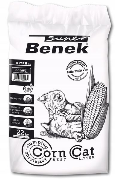 Kup Super Benek Corn Cat Ultra Naturalny 35L 22kg Drobnoziarnisty Corn ...