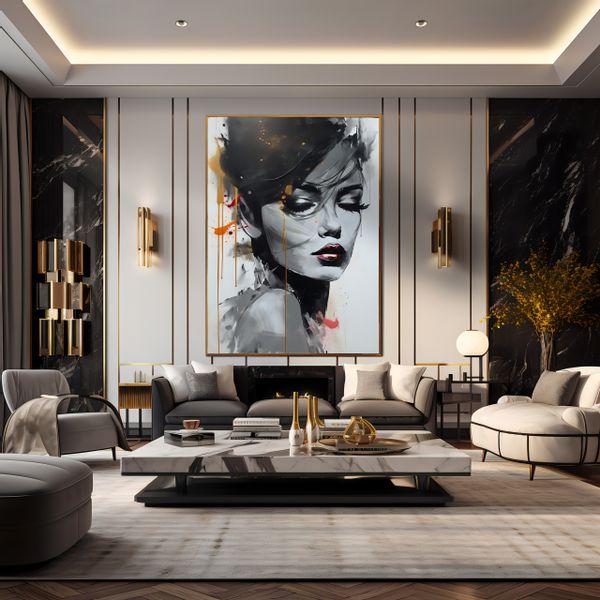 Obraz Nowoczesny Portret Na Ścianę Twarz KOBIETY Abstrakcja 70cm x 100cm - Arena.pl