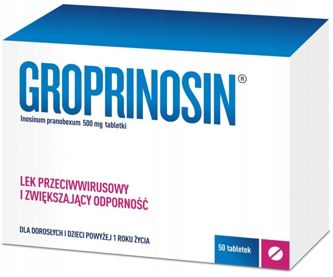 Groprinosin 500 mg Lek przeciwwirusowy 50 tabletek - Arena.pl