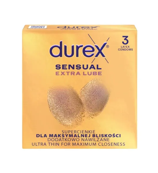 durex prezerwatywy sensual extra lube 3 szt - Arena.pl