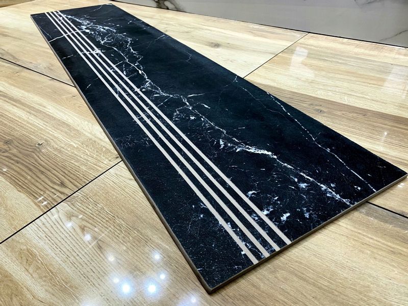 Kup Czarne płytki schodowe 120x30 jak kamień STRUKTURA na arena.pl i ...