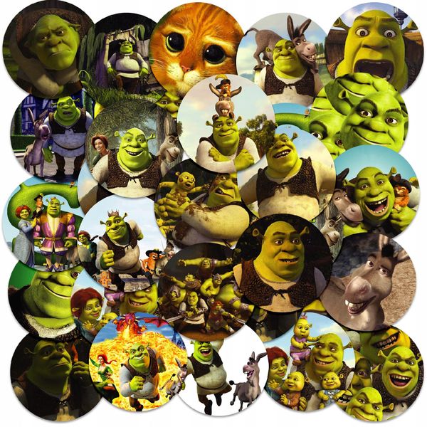 NAKLEJKI NA ZESZYT NALEPKA Z POSTACIAMI KÓŁKO SHREK WZORY 23EL - Arena.pl