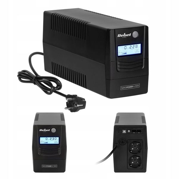 Kup Zasilacz AWARYJNY UPS 230V 50Hz 1000VA 600W akumulator offline USB ...
