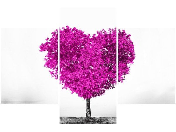 90X60CM OBRAZ OBRAZ TREE OF LOVE MIŁOŚĆ SERCE PRZYRODA TRZY OBRAZY ...