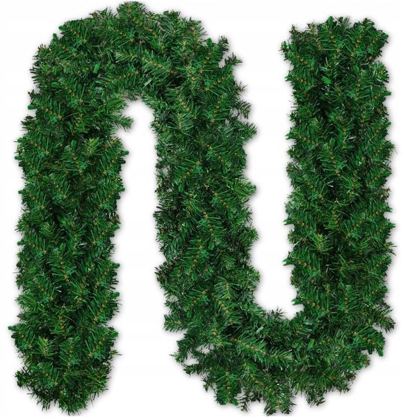 GIRLANDA ŚWIĄTECZNA CHOINKOWA SZTUCZNA JAK ŻYWA ŁAŃCUCH ZIELONA GĘSTA 270cm - Arena.pl